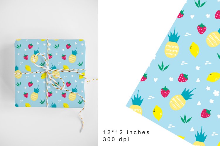 Fruits Digital Paper.Fruits Seamless Pattern (1189198)