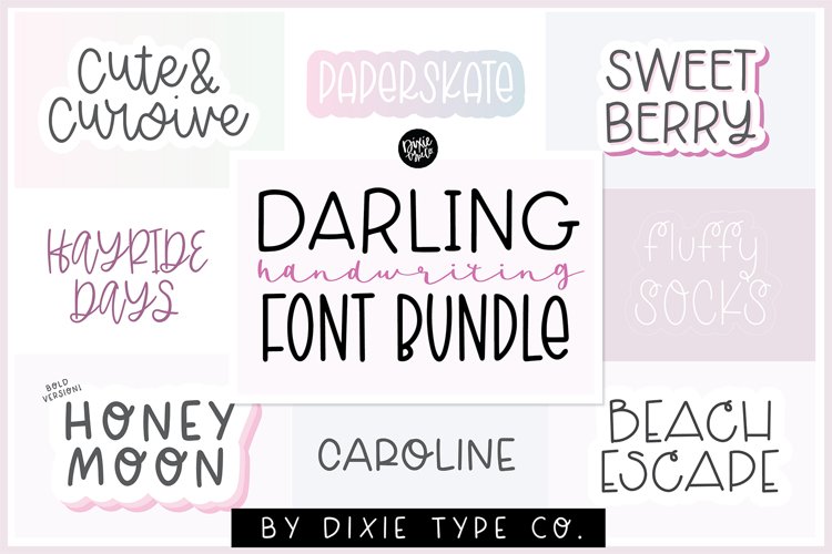HANDWRITING FONT BUNDLE - Girly & Stylish Handwriting Fonts (1353211 ...