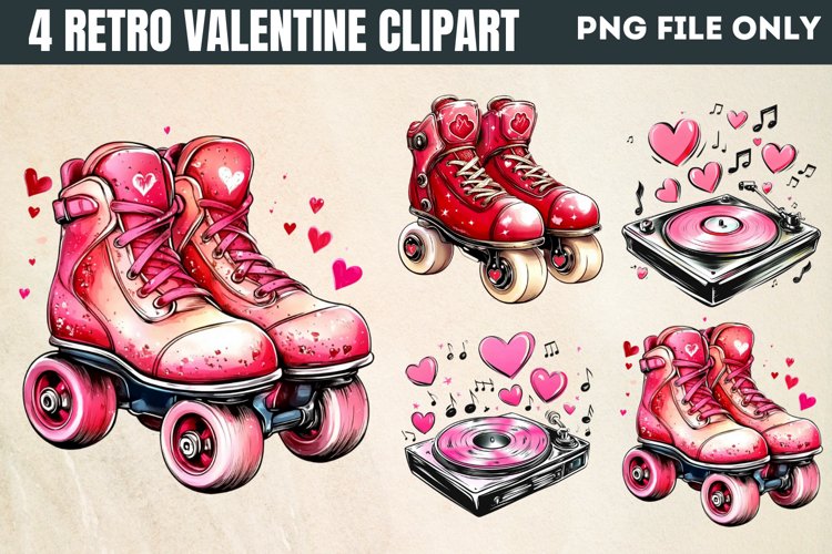 Retro Valentine Clipart PNG (5104646)