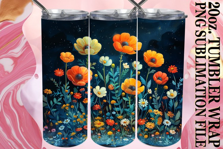 Joyful Spring Floral Tumbler Design