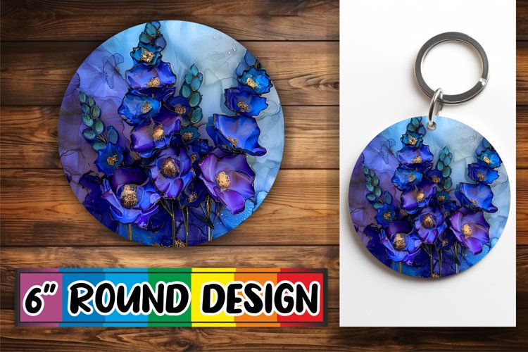 Opulent Floral Gold Sublimation Keyrings