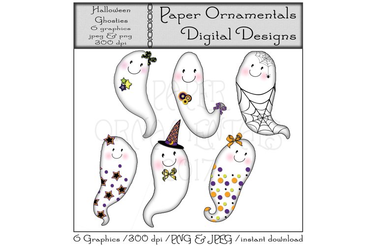 Halloween Clip Art, Cute Ghost Set #1