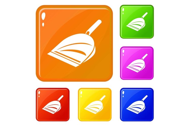 Scoop icons set vector color