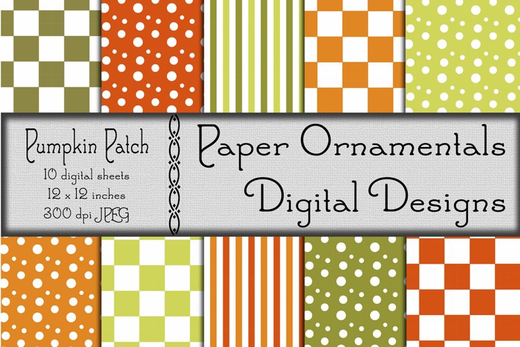 Pumpkin Patch Digital Paper For Crafts & Background