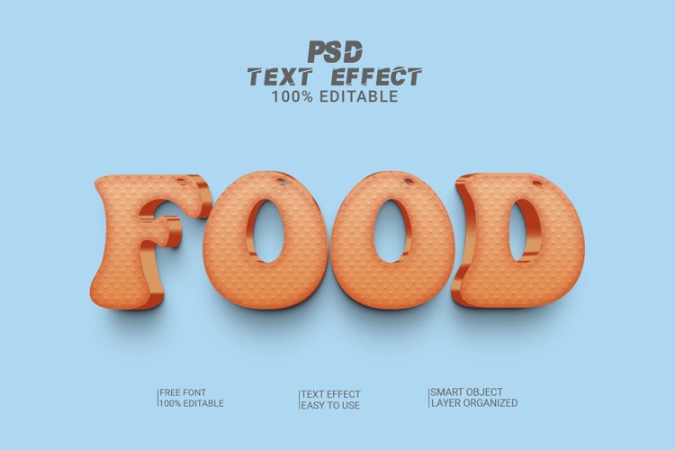 Food 3d Text Effect Style