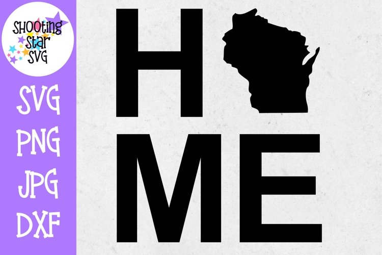 Wisconsin US State with HOME - 50 States SVG