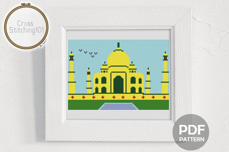 Taj Mahal Cross Stitch Pattern - Instant Downlod PDF