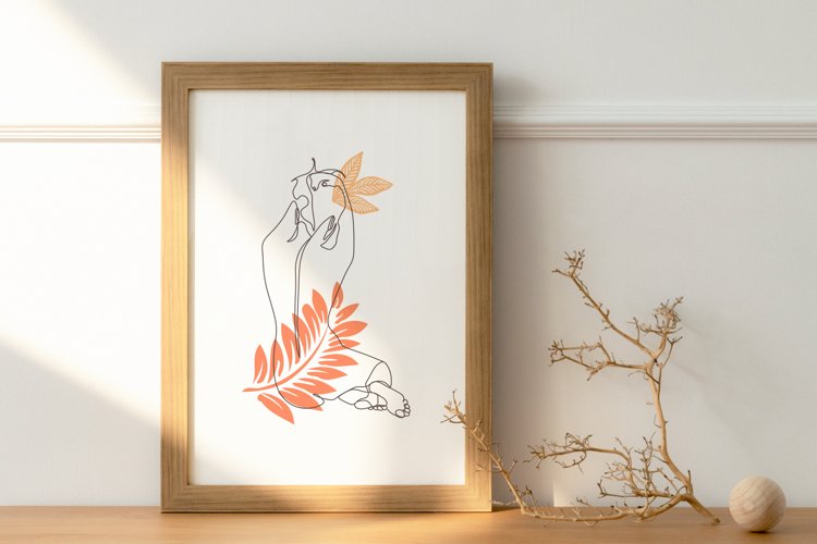 Woman body wall art, Female body single line art