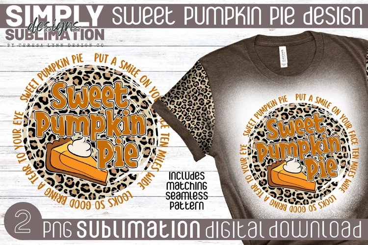 Sweet Pumpkin Pie Design with Matching Seamless Pattern