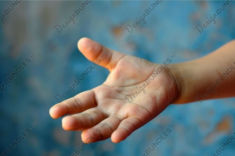 Child holding out empty hand asking for help (4632323)