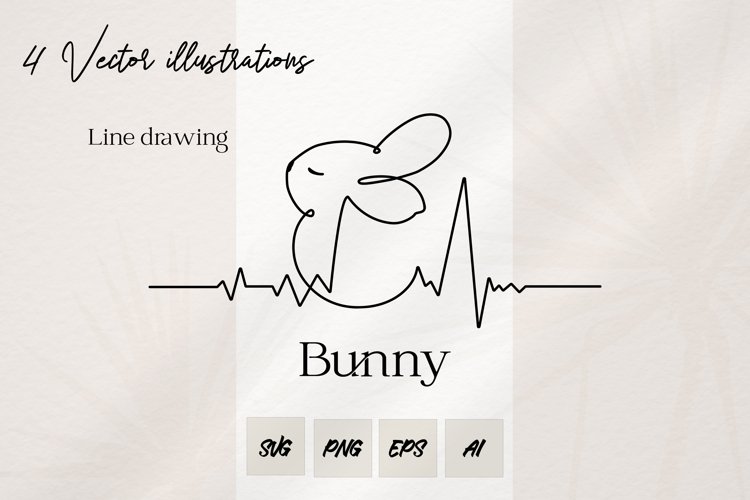 4 Bunny line illustrations. Vector illustrations. Bunny SVG (1218458 ...