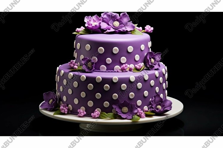 fondant purple polka dots