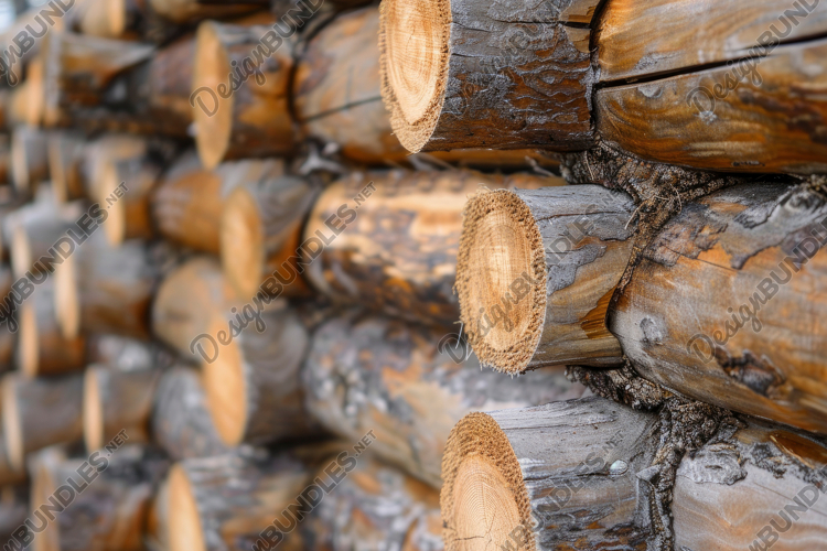 Wooden Logs Pile Background Wallpaper