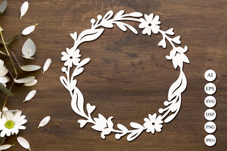 Cake topper frame svg, Floral wreath svg, Flower border svg (1270729 ...
