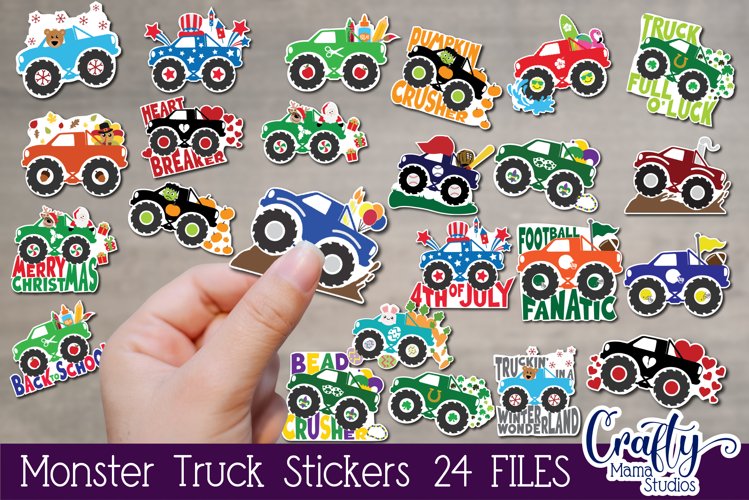 Monster Truck, Monster Truck Sticker Bundle, Kids Stickers (1255855 ...