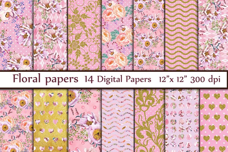 Floral digital paper pack (29123)