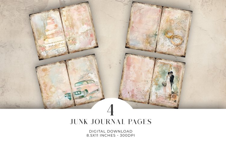 Wedding Junk Journal Digital Paper Bi-fold (3867512)