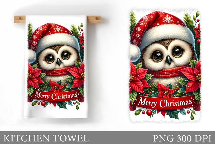Cute Owl Kitchen Towel. Christmas Owl Kitchen (4558645)