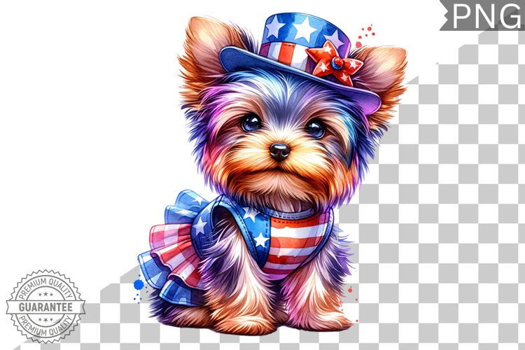 4th of July Dog Sublimation Clipart