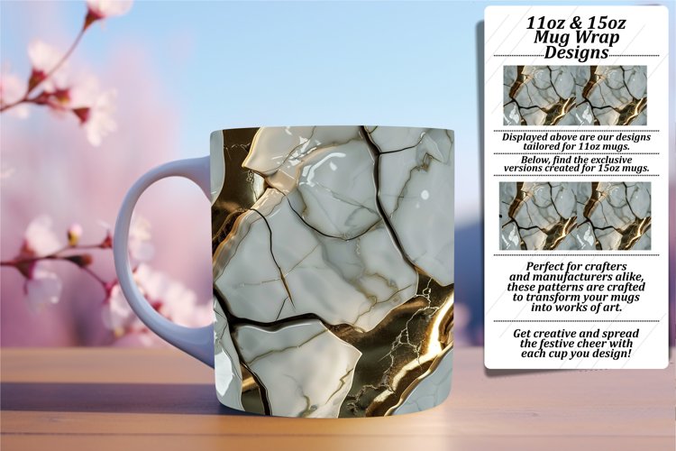 Vivid 3D Geode Pattern Mugs