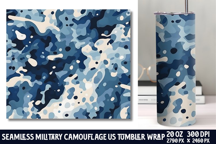 Seamless Military Camouflage US Tumbler Wrap