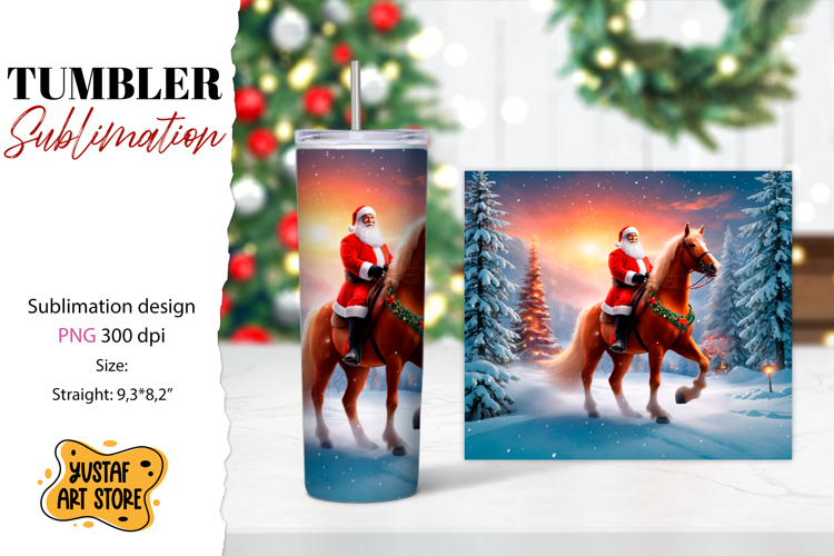 Christmas tumbler sublimation.Santa Claus and (6453399)