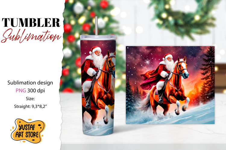 Christmas tumbler sublimation.Santa Claus and (6453519)