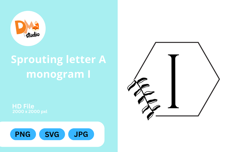 Sprouting Letter Monogram Floral (6096698)