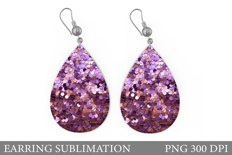 Glitter Earring Design. Sequins Earring Sublimation