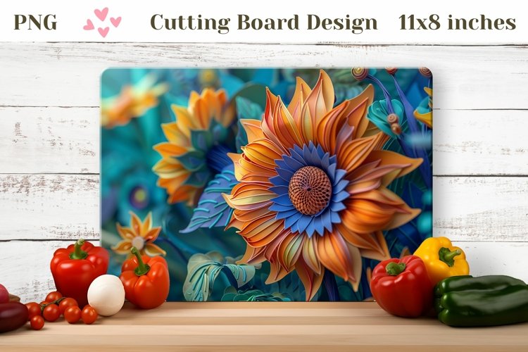3D Sunflowers Cutting Board, Kitchen Cutting Board (3628585)