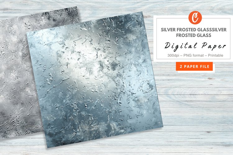 Silver Frosted Glass Digital Paper Digital Paper