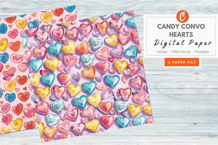 Candy Convo Hearts Digital Paper