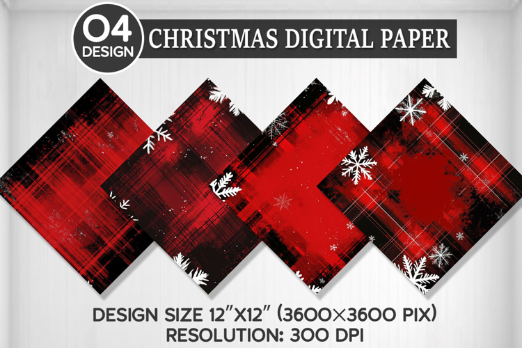 Christmas Pattern Digital Paper, Christmas Background