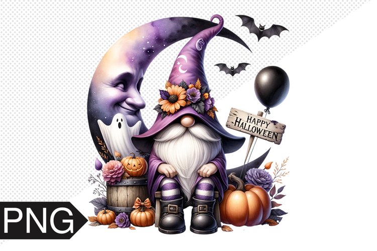 Halloween Gnome Sublimation,Gnome Clipart PNG