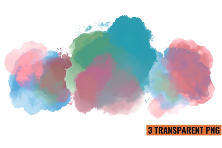 Watercolor Splashes Clipart Sublimation, PNG