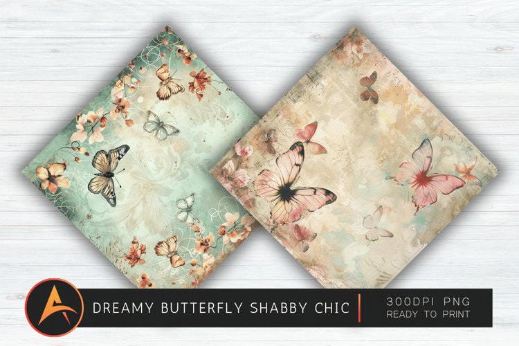 Dreamy Butterfly Shabby Chic Digital Paper