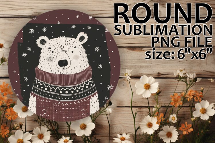 Charming Round Design for Sublimation , Winter