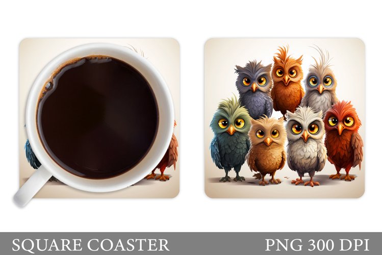 Funny Birds Coaster Design. Cute Birds Coaster (4206105)