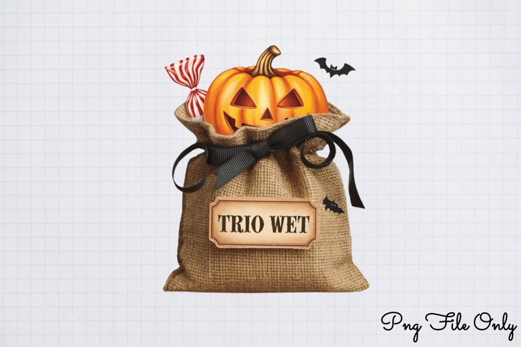 Halloween Trick Or Treat Bag Clipart PNG (4741091)