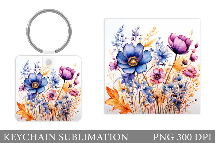 Flowers Keychain Sublimation. Flowers Keychain (3345138)
