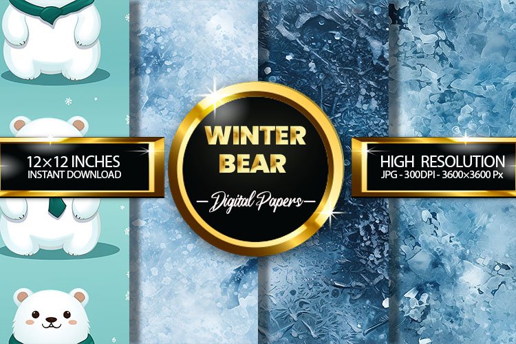 Winter Bear Digital Papers - 04 Variations (2988550)