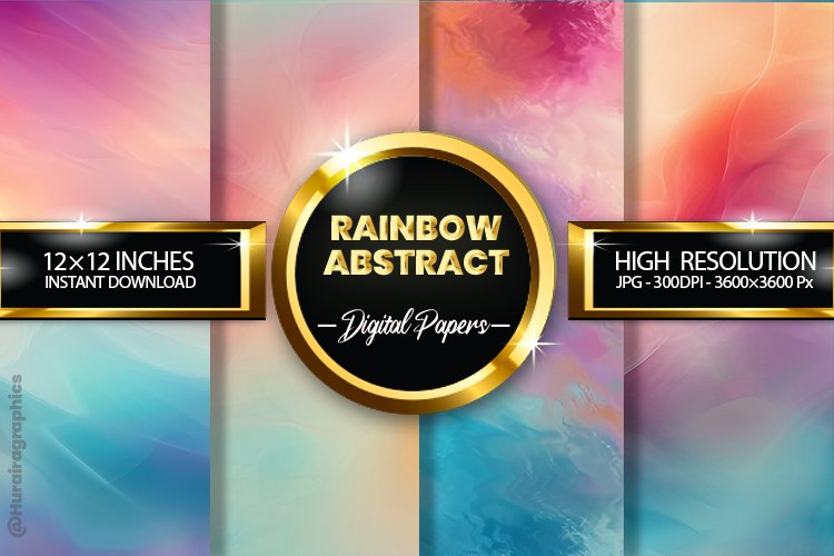 Rainbow Abstract Digital Papers - 04 Variations