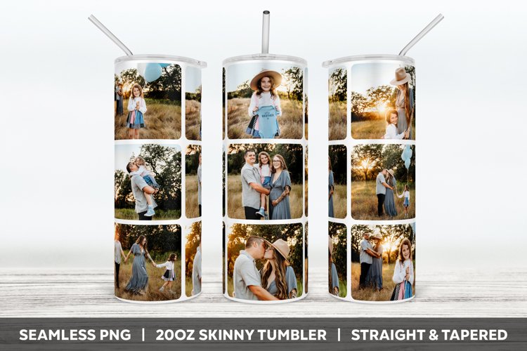 9 Photo Collage Tumbler Sublimation PNG, Photo Tumbler Wrap