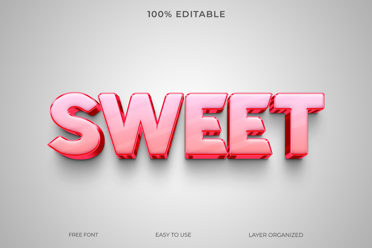 Sweet 3D Text Effect PSD with Editable Style (5401641)