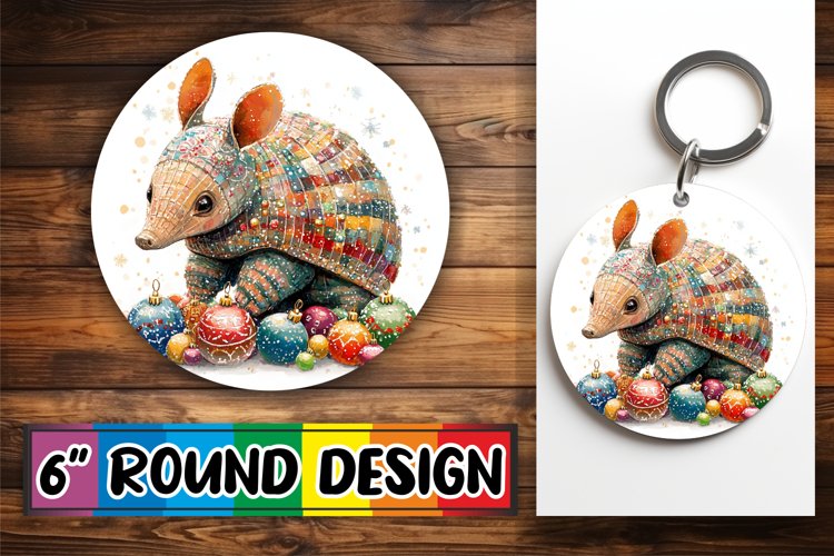 Playful Round Design for Keychains , Xmas