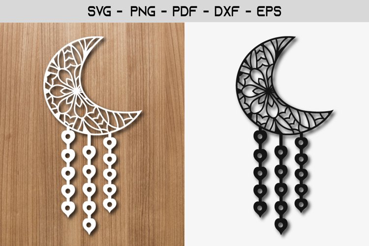 Moon Heart Paper Template SVG Design