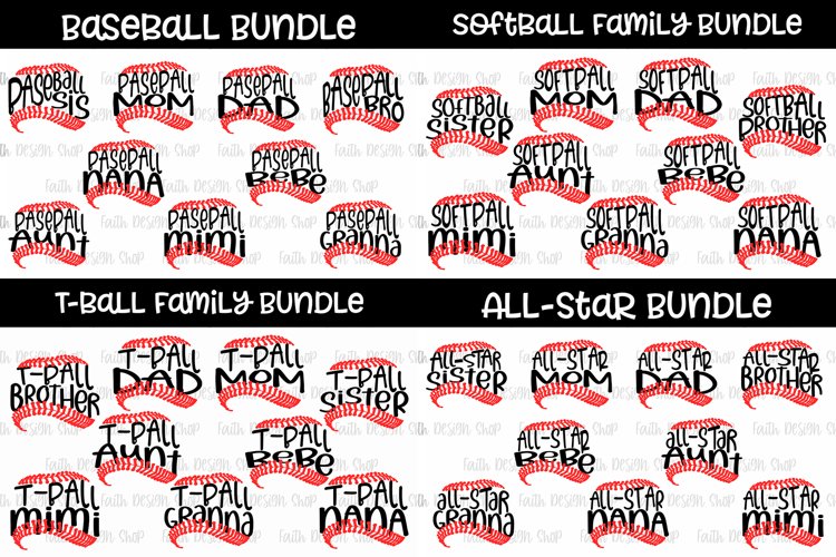 Family Bundle for Baseball, Softball, T-Ball and All-Stars (967970 ...