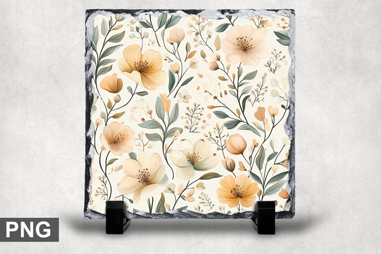 Pastel Flowers Square Sublimation Slate Design
