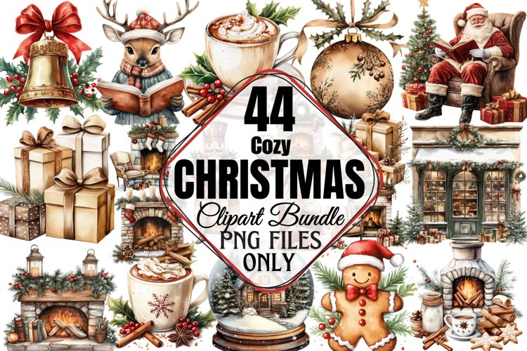 Cozy Christmas Clipart Bundle PNG