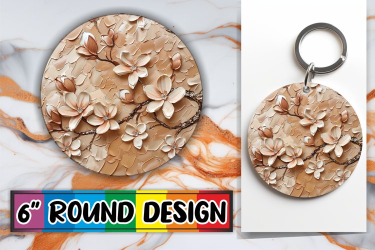 3D Bloom Round Keychain Design Pattern